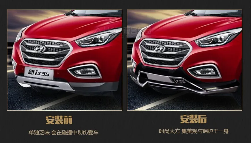 Fit For Hyundai Ix35 2009-2017 Led Front+ Rear Bumper Diffuser Bumpers ...