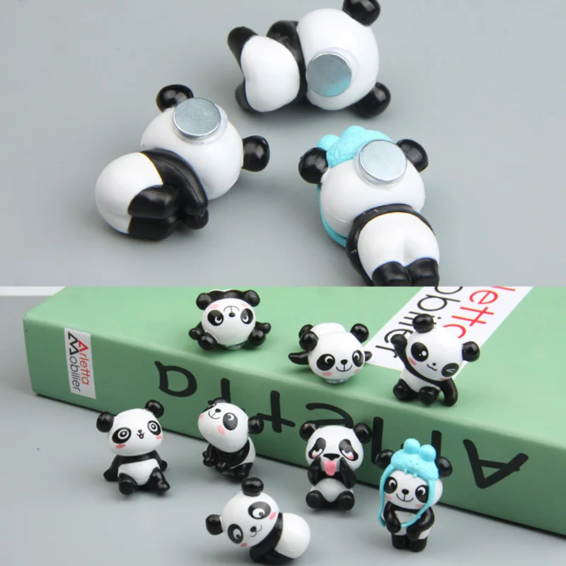 8PCS Cute Panda Fridge Magnets Sticker Toy Refrigerator Decoration ...