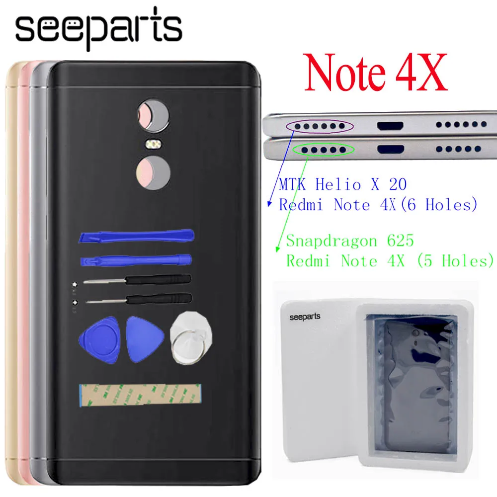 For Redmi Note 4x Battery Cover Spare Parts Back Battery Cover Door ...