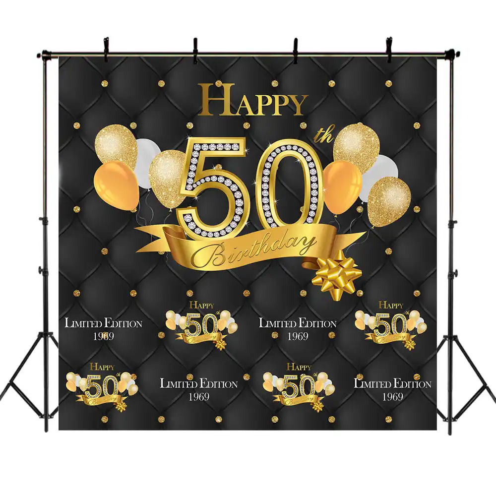 Happy 50th Birthday Backdrop