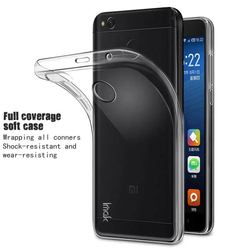 For Redmi 4X Case Cover IMAK Shockproof Silicon Soft TPU Full Cover ...