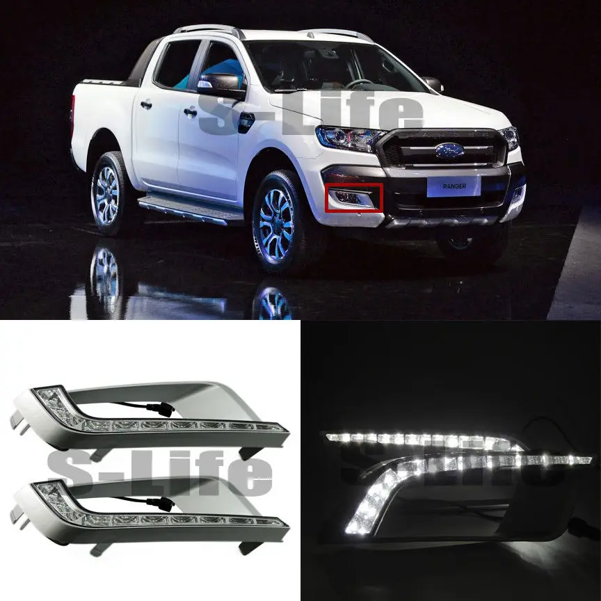 FOR Ford Ranger White Light Daytime Running Light DRL Fog Driving Bulbs ...