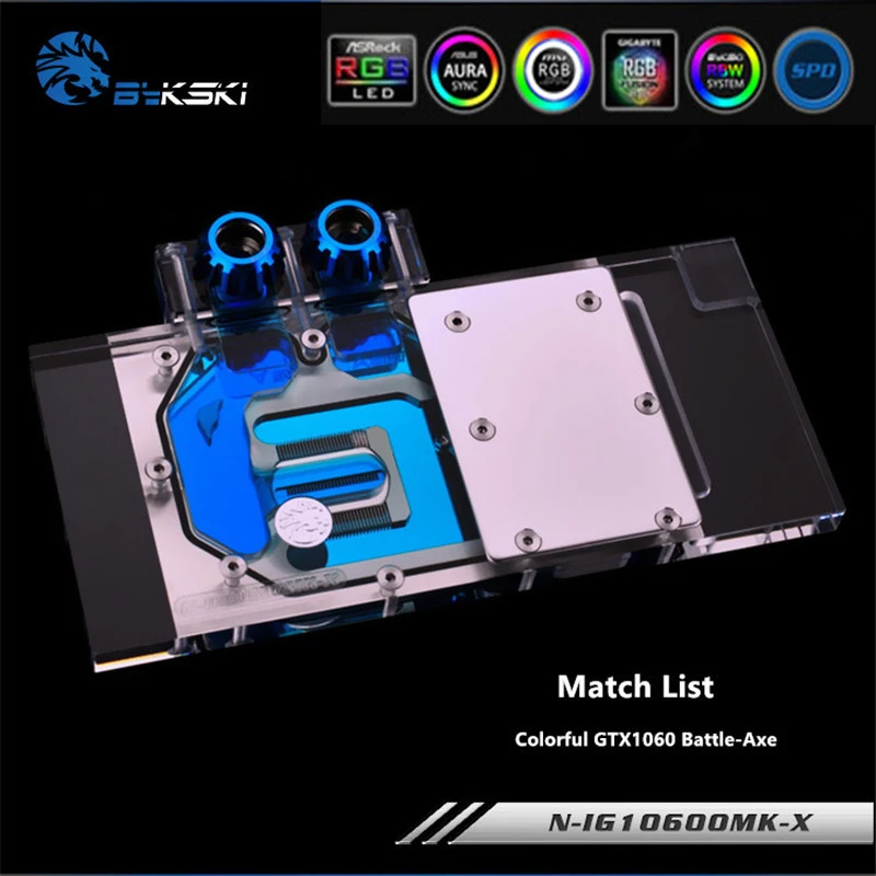 Bykski N IG1060OMK X bloque de agua GPU de cobertura completa para VGA colorido GTX1060 Battle ...