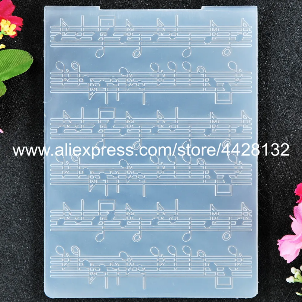 Musical Note Sheet Music Plastic Embossing Folder For Scrapbook DIY ...