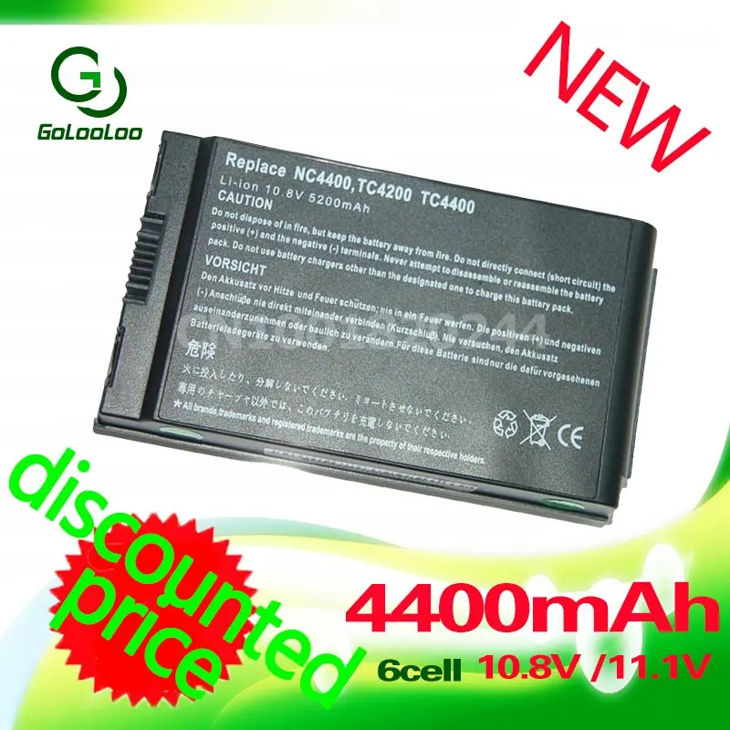 Golooloo 4400MaH Battery for HP Business Notebook TC4200 nc4400 TC4400 ...