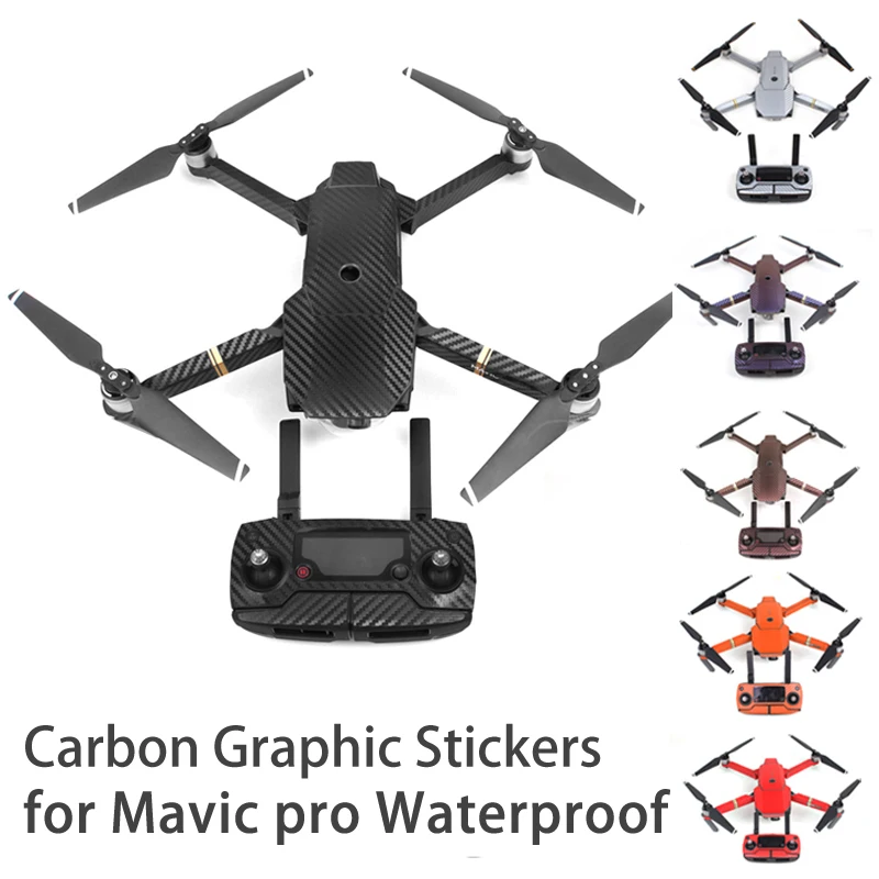 Mavic pro Stickers Waterproof Carbon Graphic Skin Decals Wrap Drone ...