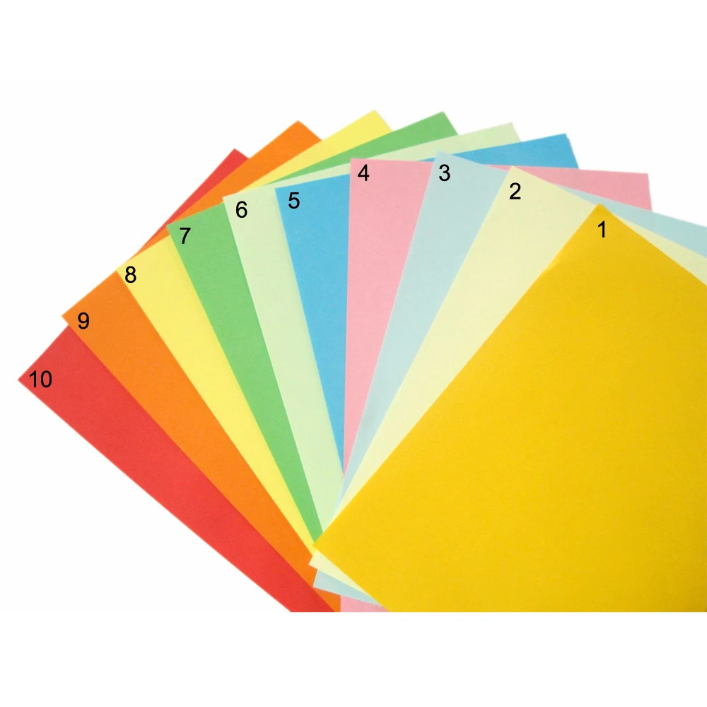 100 Sheets A4 Color Copy Paper 70g 6 Bright Colors 100 Sheets Children ...