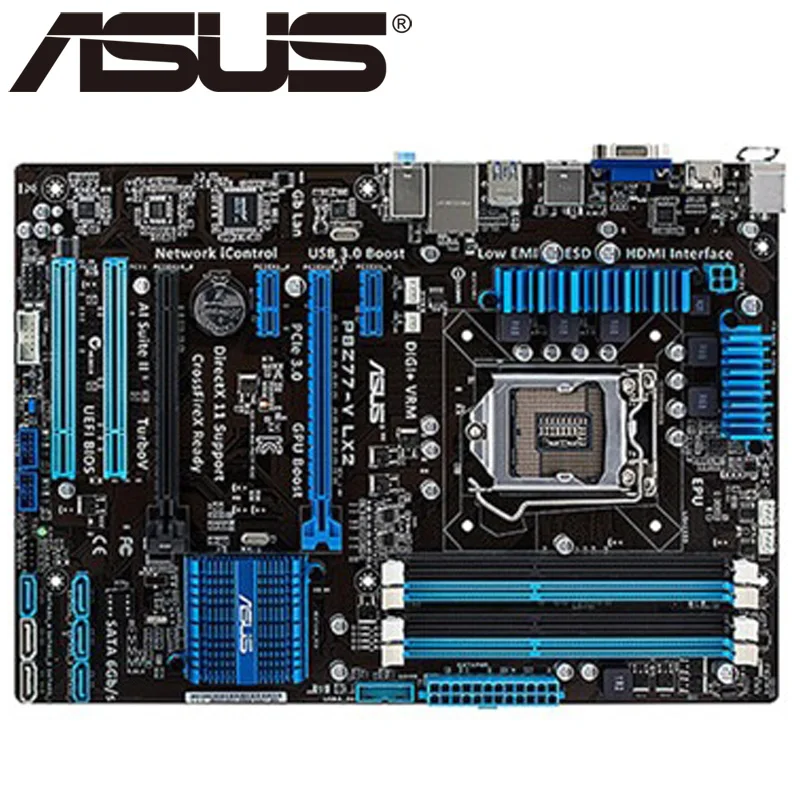 Asus P8Z77-V LX2 Escritorio Placa Base Z77 Socket LGA 1155 i3 i5 i7 DDR3 32G Placa Base ATX UEFI ...