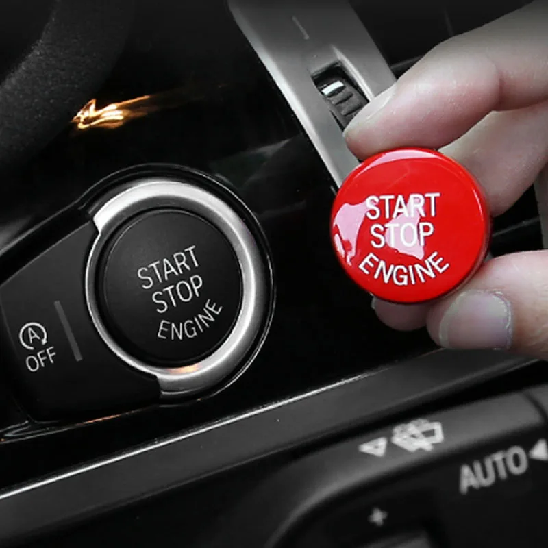 Red Start Stop Engines for car button cover for BMW 1 2 3 5 6 7 series ...