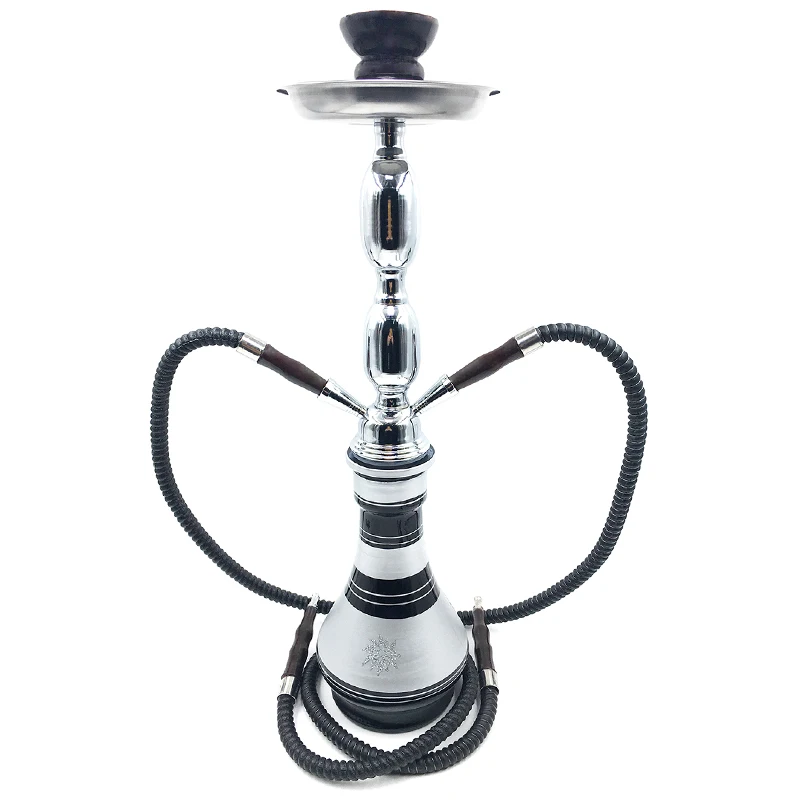 New (50cm) white and black double hose hookah shisha sheesha narghile ...