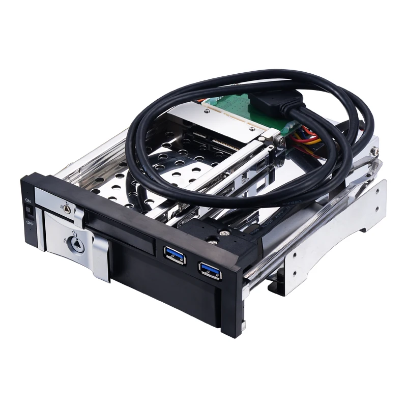 2.5+3.5 inch Dual Bay Tray less SATA Internal HDD Enclosure for 5.25in ...