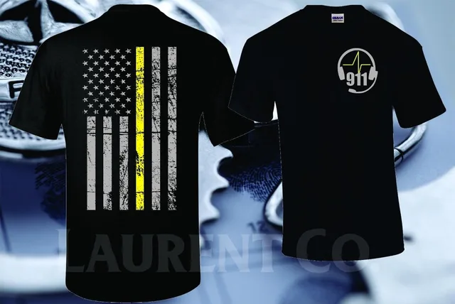 2018 Hot Sale 100% cotton THIN YELLOW LINE 911 DISPATCHER T SHIRT ...
