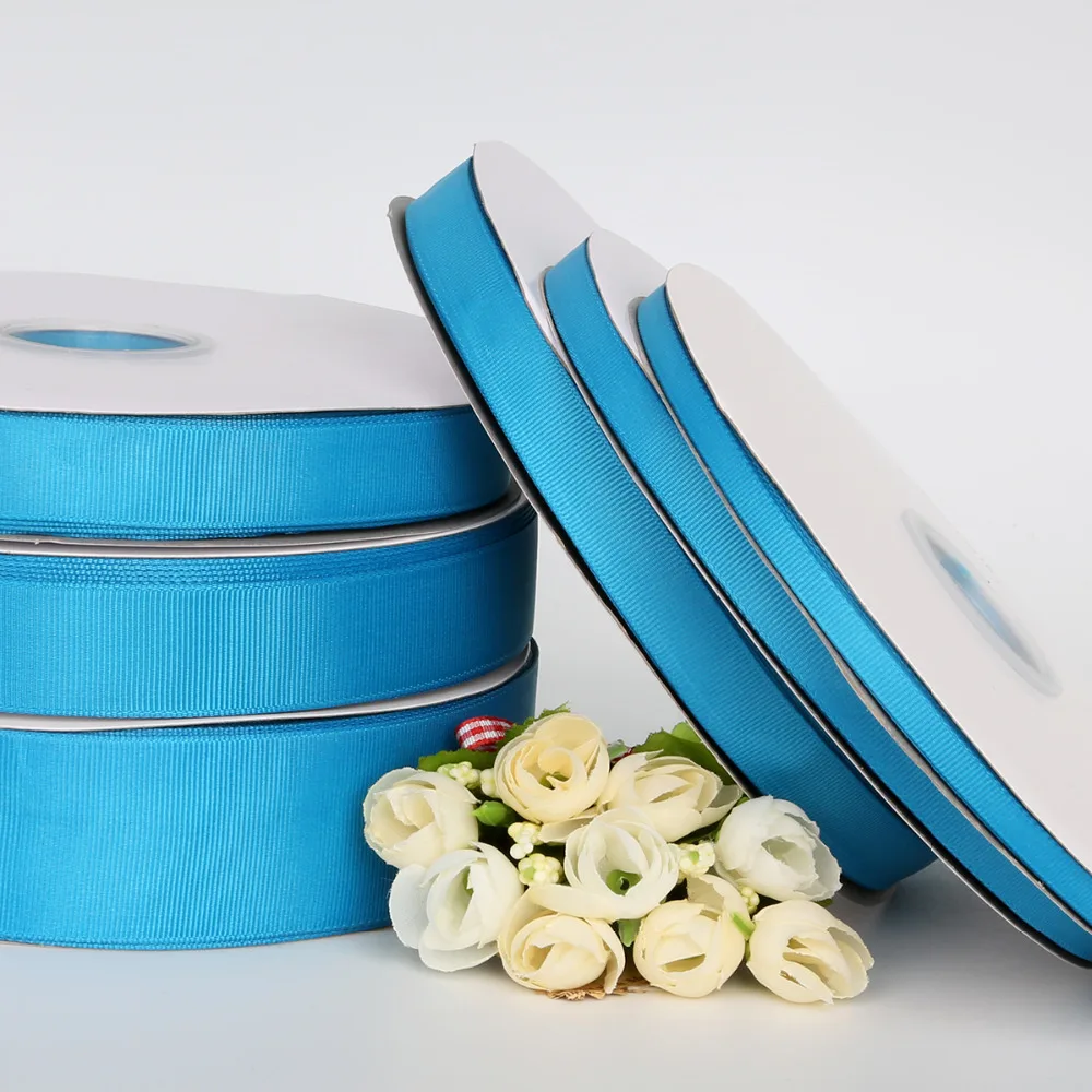 Width 7mm/10mm/15mm/20mm/25mm/38mm Turquoise Color Grosgrain Ribbon for ...