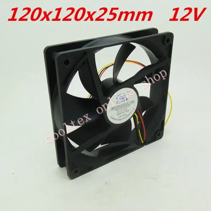 Aliexpress.com : Buy 120x120x25mm 12025 fans 12 Volt 3pin Brushless ...