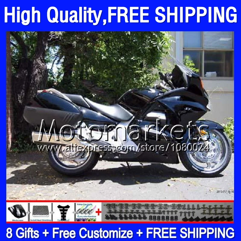 8Gifts+all blk For HONDA ST1300 02 10 Pan European ST 1300 49MK3 ...