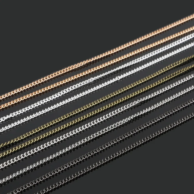 Chaîne en fer métallique 5m/brin, Rhodium/argent/or/GunMetal/Bronze ...