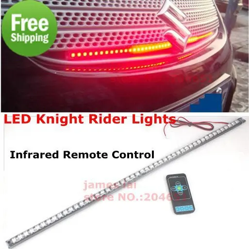 Red LED Knight Rider Lights Infrared Remote control 12V car Strobe ...