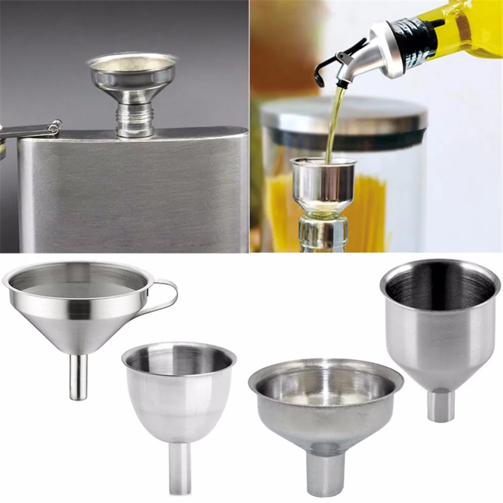 4 Patterns Stainless Steel Food Funnel For Oil Honey Liquid Chocolate ...