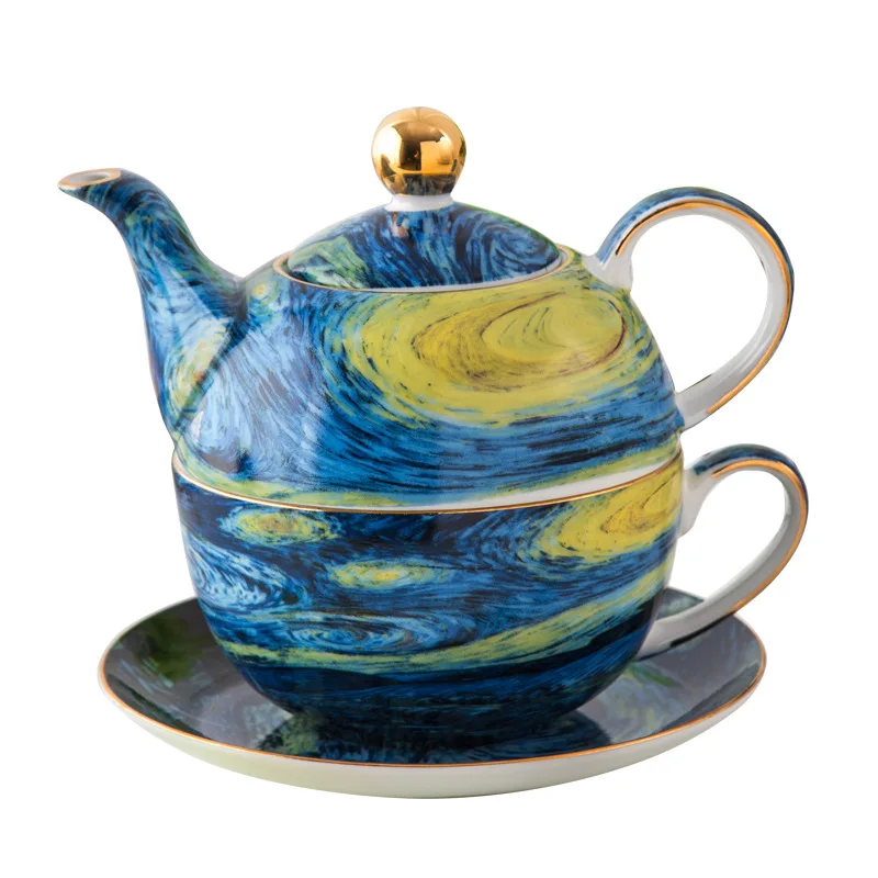 Top Grade Bone China Coffee Tea Pot Vincent Willem Van Gogh Famous ...