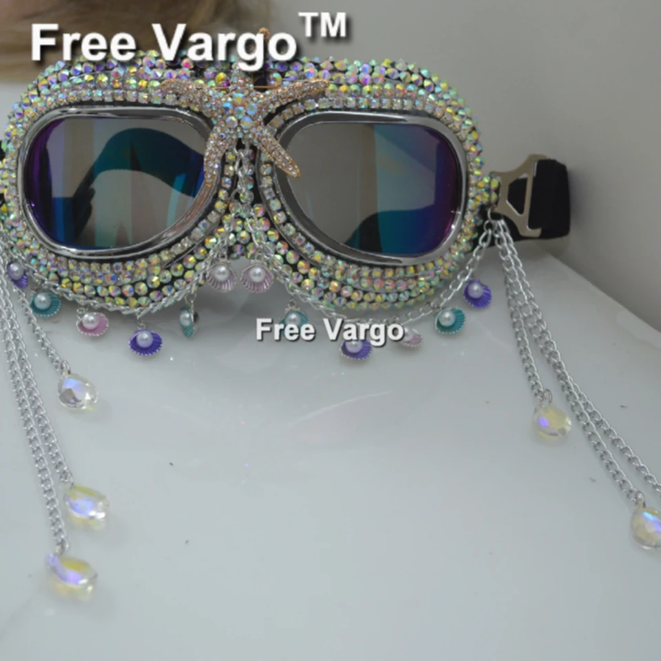 Holographic Starfish Mermaid Rave Streampunk Burning Man Goggle Chain ...