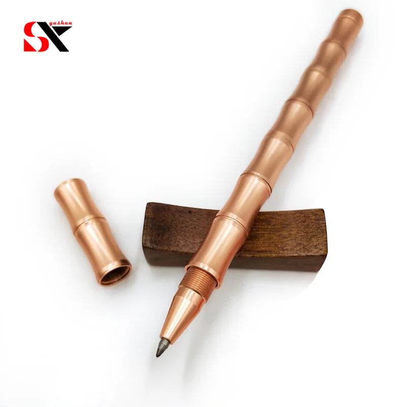 Yushun Creative Bamboo Metal Brass Copper Ballpoint Pen Gift Signature ...