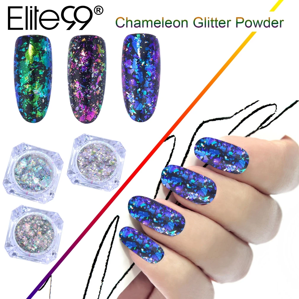 Elite99 Chameleon Effect Flake Nail Sequins Mirror Glitter Powder