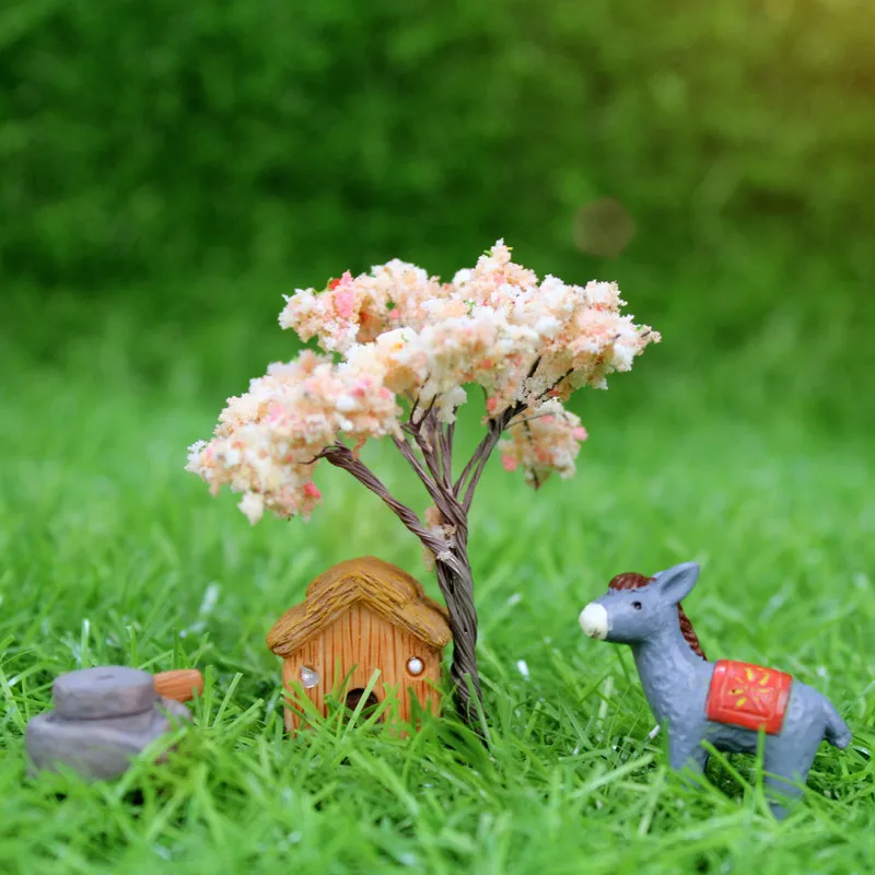 Kawaii Zakka Cartoon Small Zoo Party Mini Fairy Garden Animals Statue ...