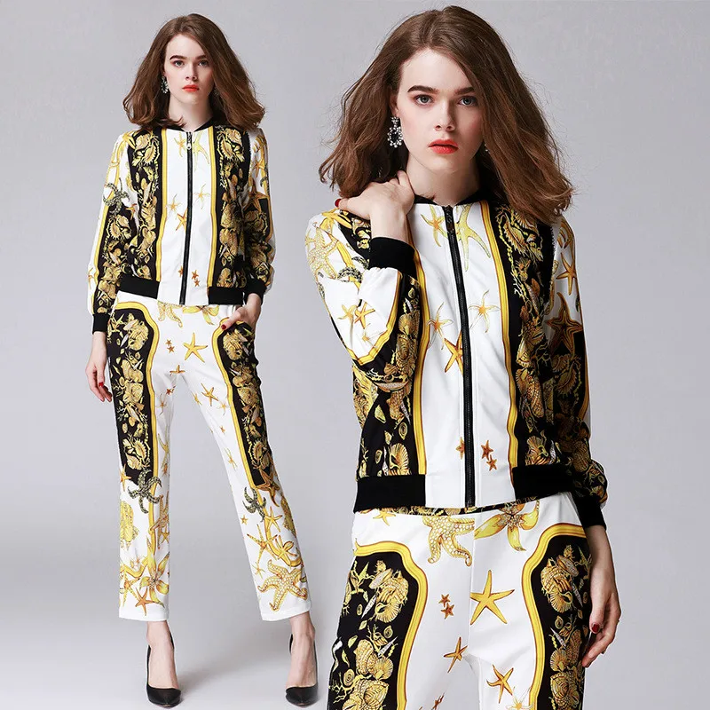 OLN 2018 New Sprint Women Suits Coat Jacket+pants Sets Two Pieces ...