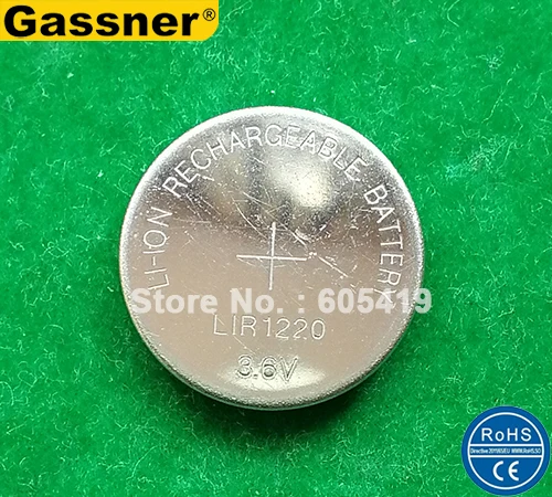 100% New 3.6v Button Cell Lir1220 Rechargeable Battery 500pcs/lot ...