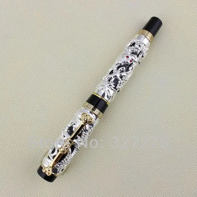 Advanced Fountain Pen Jinhao Chinese Dragon Bronze White with Black ...