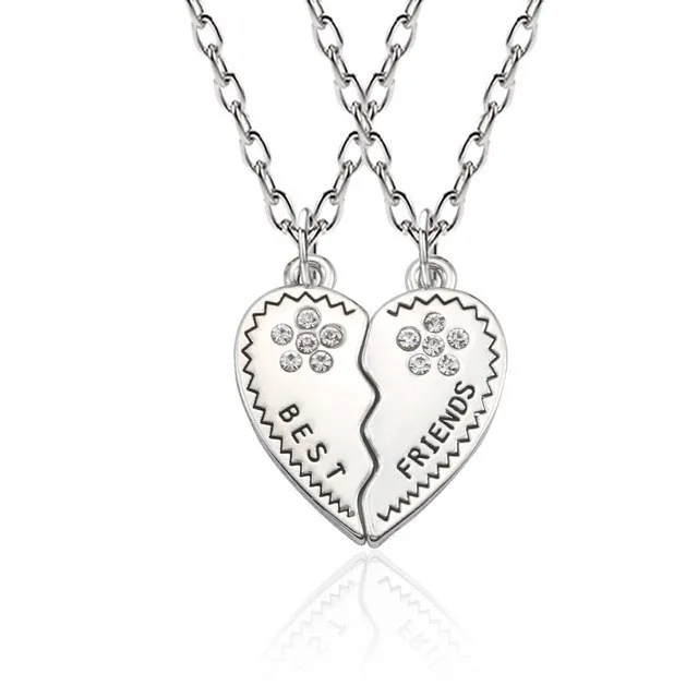 Best Friend Necklace Women Crystal Heart Tai Chi Crown Best Friends ...