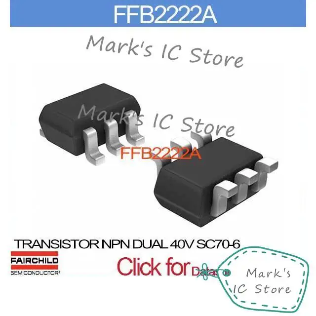 FFB2222A TRANSISTOR NPN DUAL 40V SC70 6 FFB2222 2222 FFB22 2222A FFB2 ...