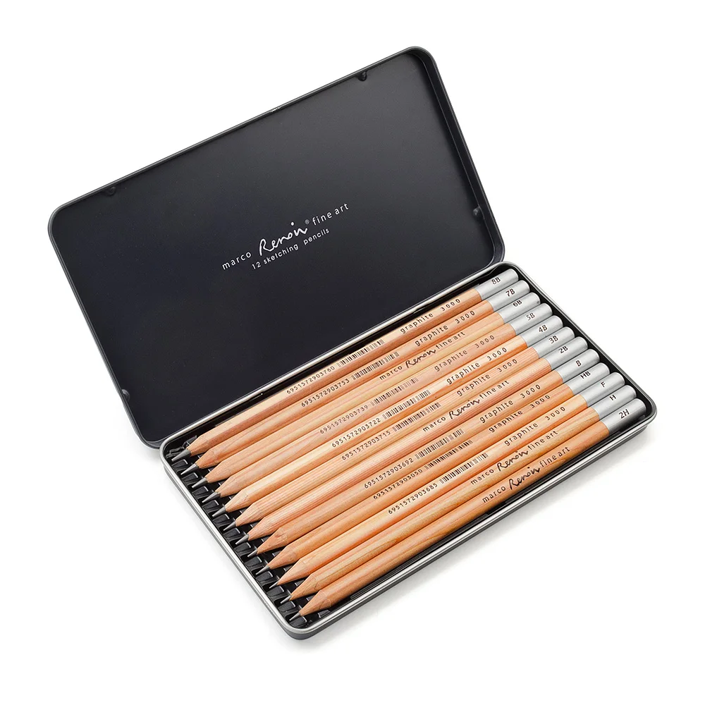 Marco 3000 12TN Drawing Art Pencil Kit 12 PCS Pen Tip of different ...