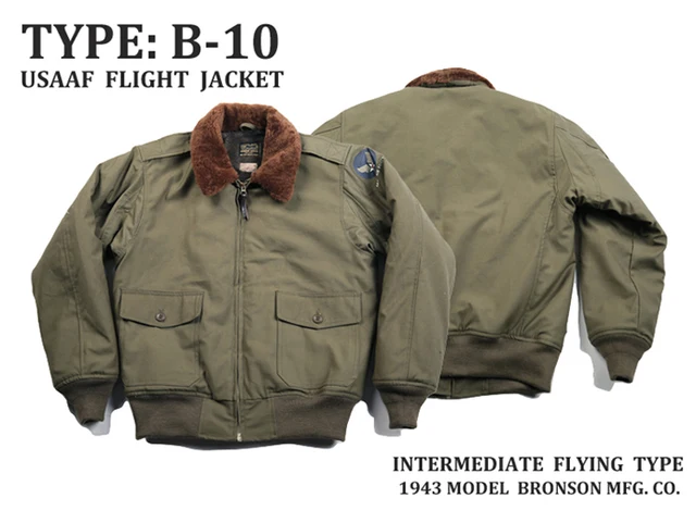 Bronson USAAF B-10 Flight Jacket 1943 Model Intermediate Flying Coat ...