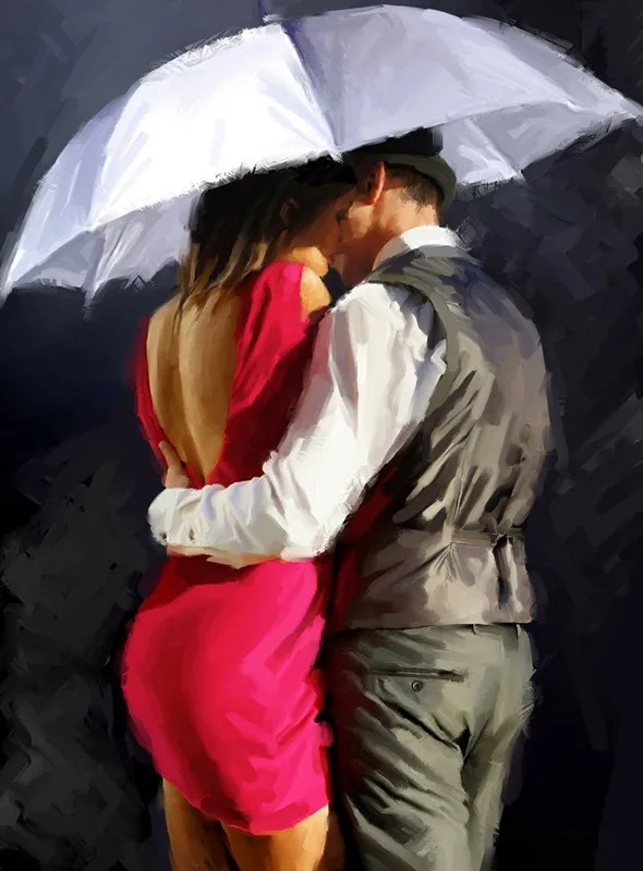 NEW!Romantic Lover Figure Painting DIY Painting By Numbers Kits ...