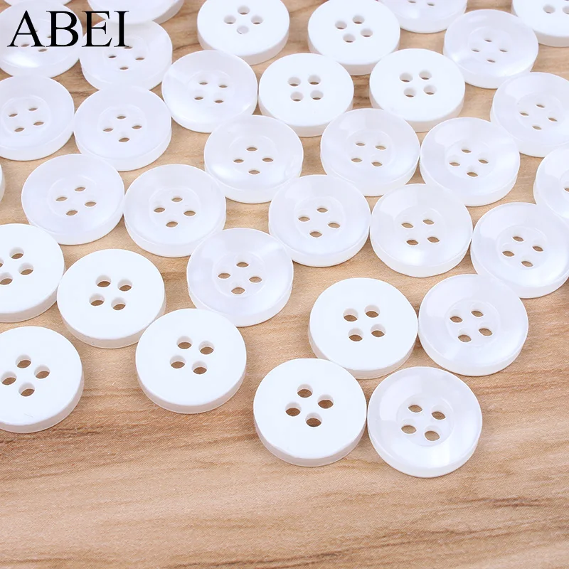 13mm 100pcs Plastic Buttons 4-holes Resin Flatback Button Sewing Tools ...