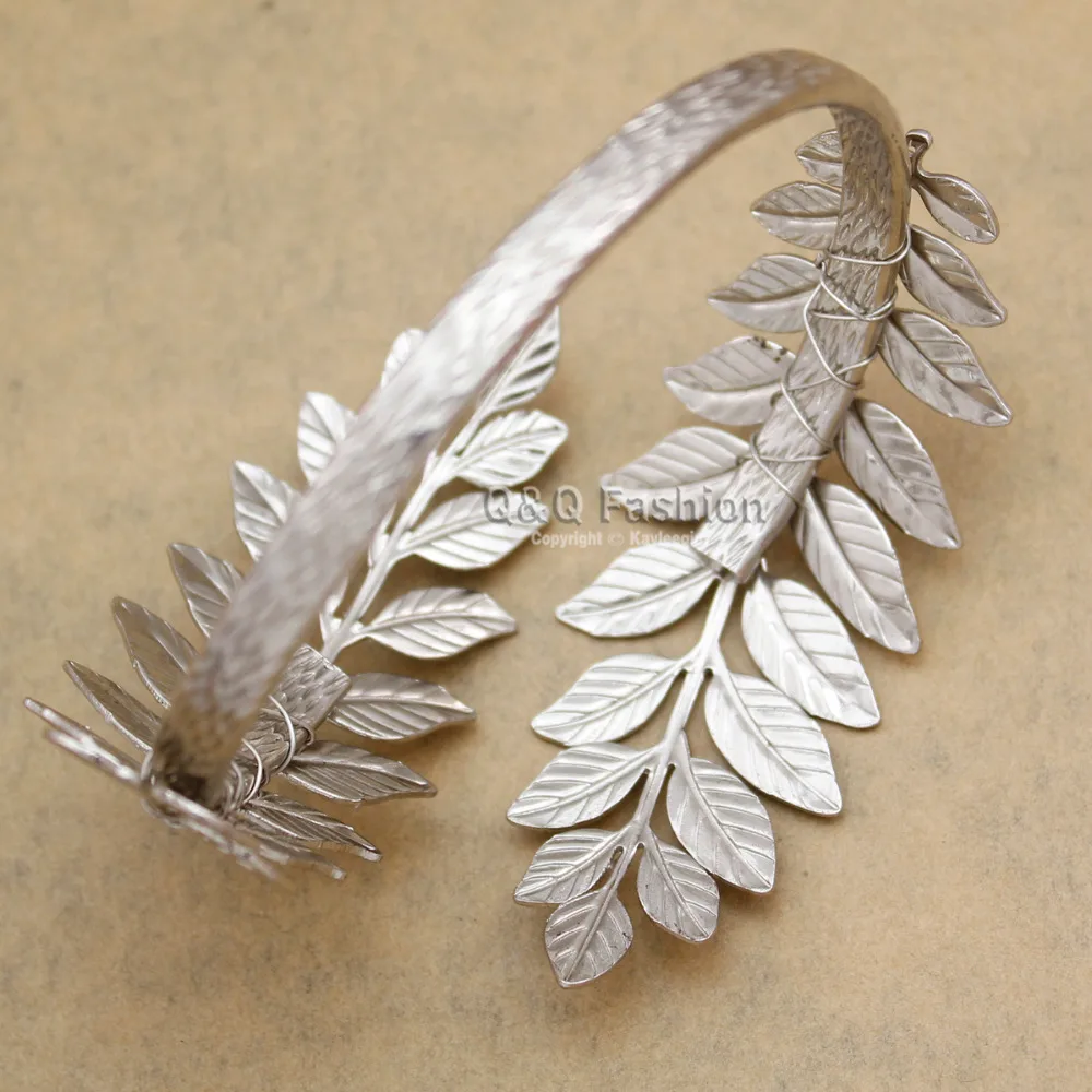 Gold Silver Greek Roman Laurel Leaf Bracelet Armband Upper Arm Cuff Ar