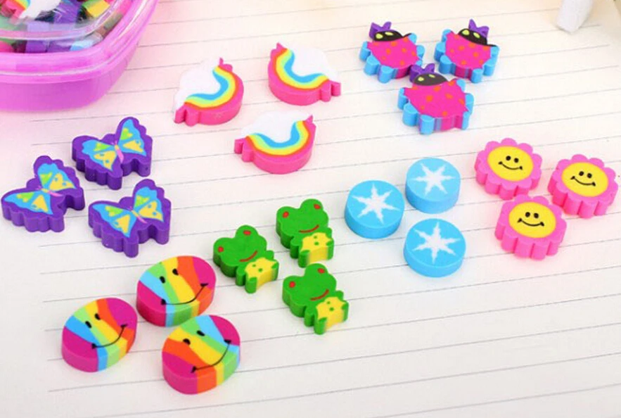 HOT School office Supplies student eraser mix 20pcs cartoon butterfly ...