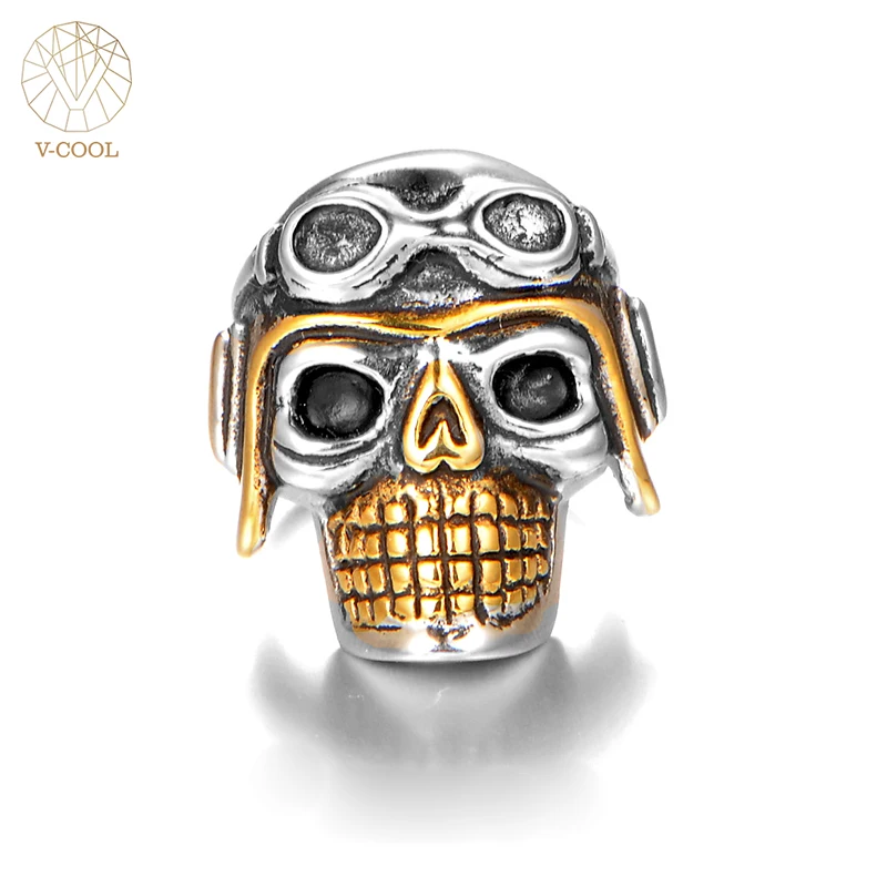 V COOL Free Shipping Punk Gothic Casting Evil Damn Skeleton Ring ...