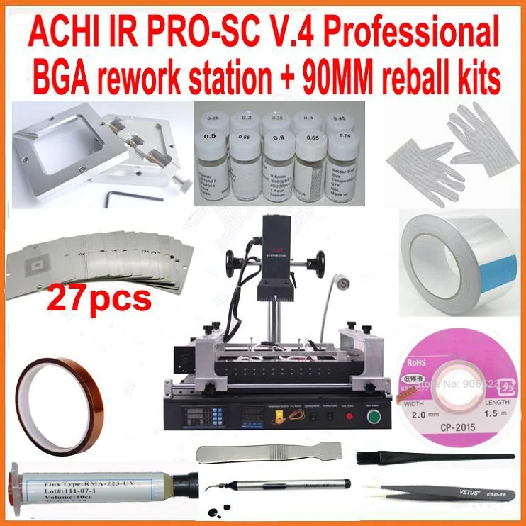 Original Achi Ir Pro Sc V4 Dark Ir Bga Rework Station + 27pcs 90mm ...