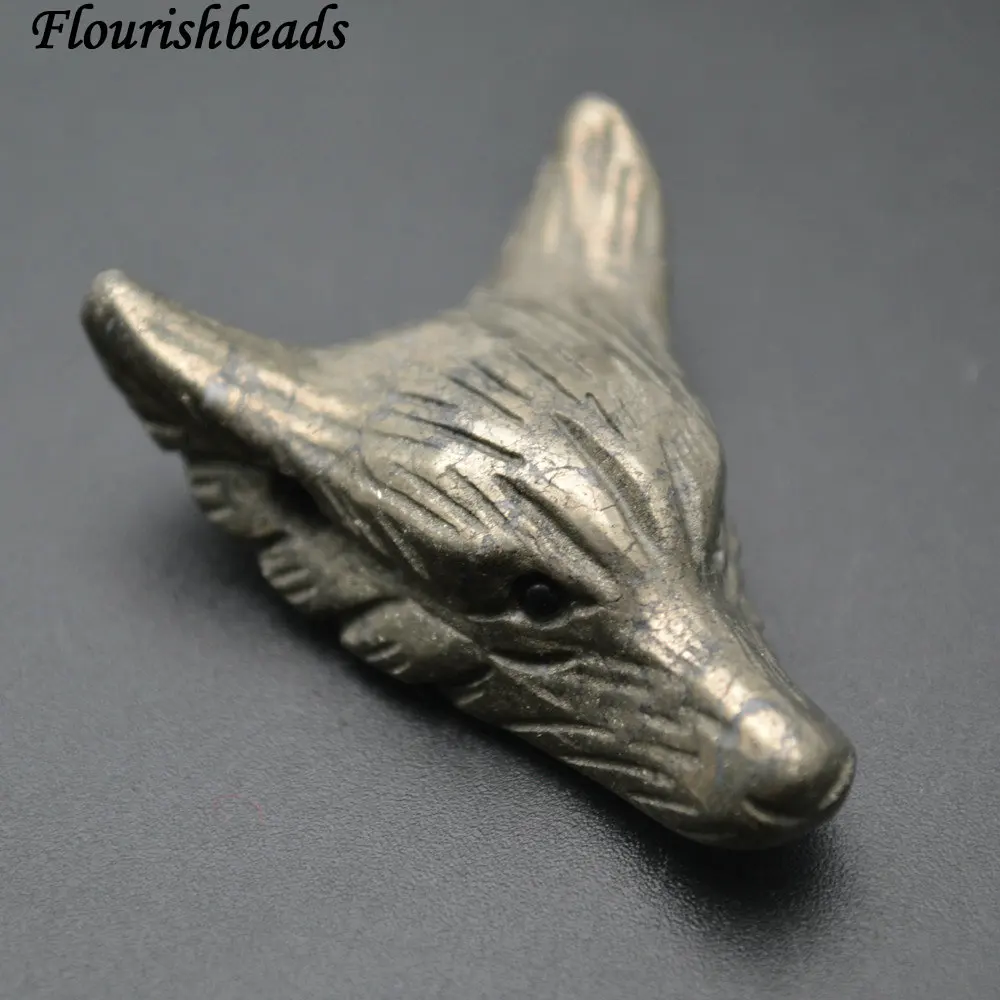 Natural Pyrite Carved Wolf Head Animal Pendant Semi-precious Stone ... Natural Pyrite Carved Wolf Head Animal Pendant Semi-precious Stone ...