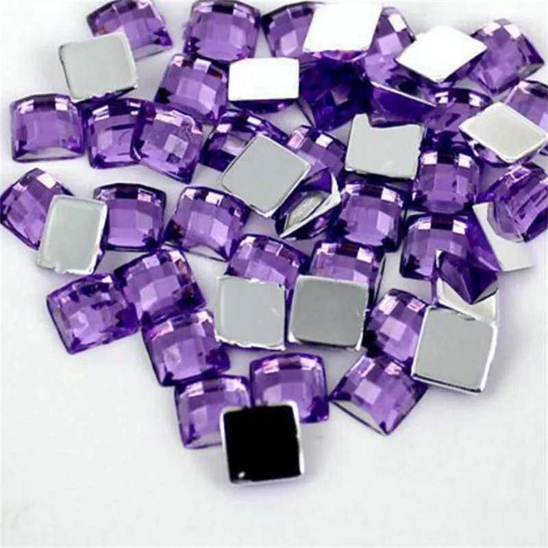 4-25mm Diy Bling Lt Purple Color Square Lattice Faceted Acrylic ...