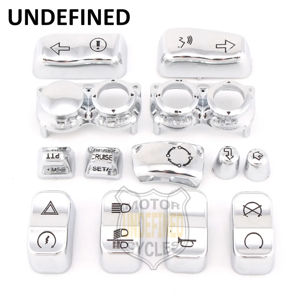 13pcs-Chrome-Motorcycle-Hand-Control-Switch-Housing-Button-Cap-For ...