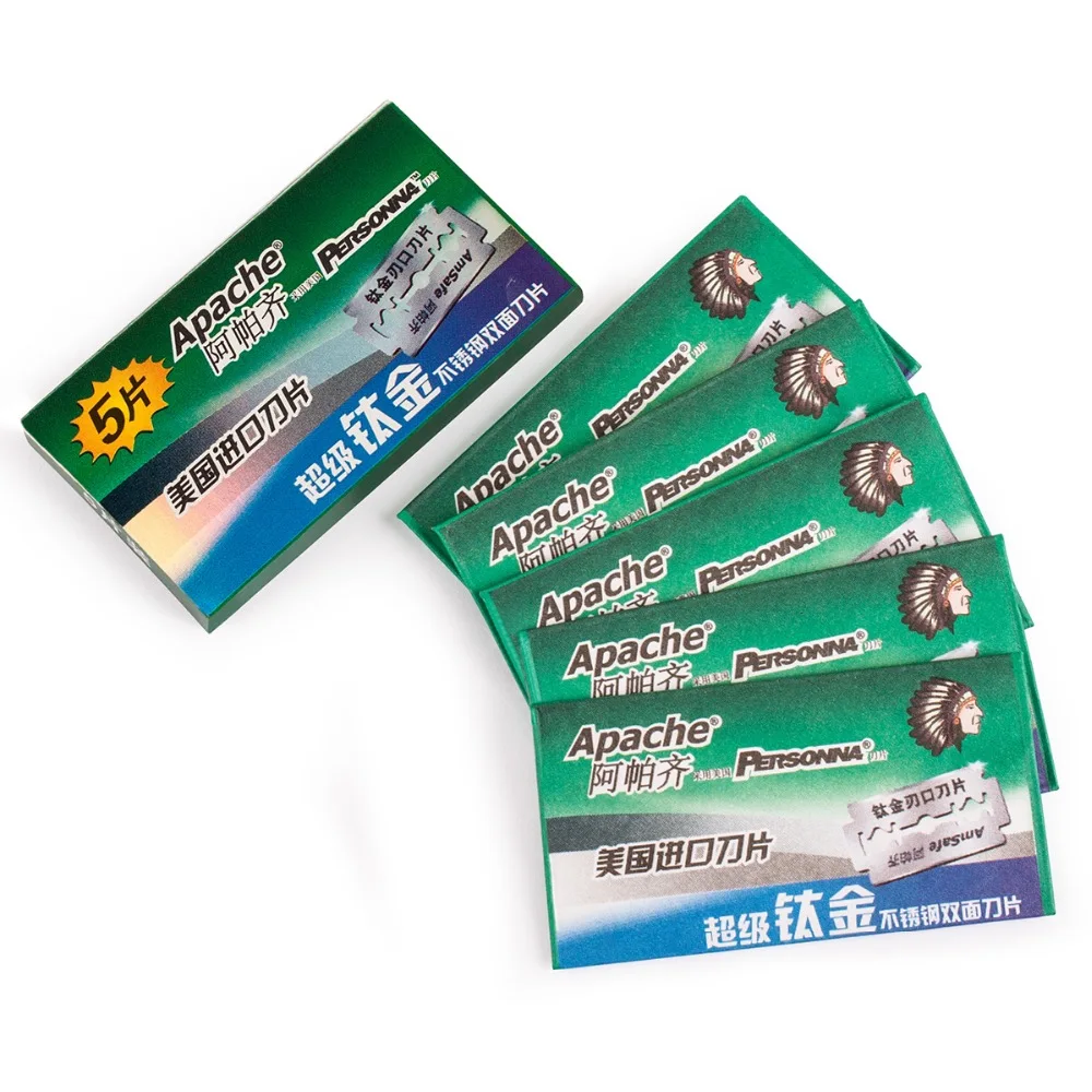 Apache-Double Edge Safety Razor Blade, Classic Straight Titanium Blade ...