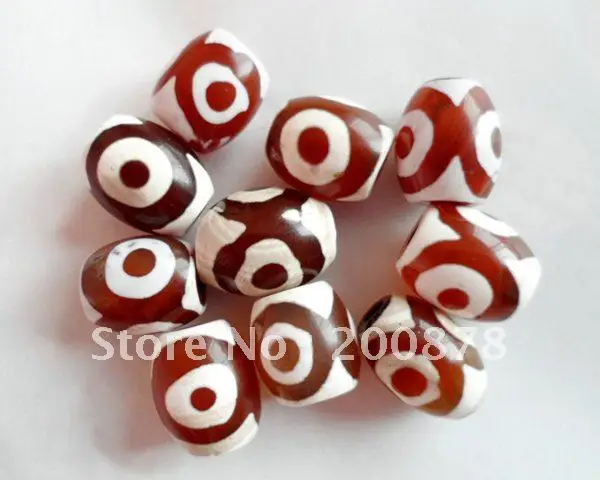 TSB0108 Tibetan 3 eyes Dzi beads,15*13mm,red Agate dzi stone loose ...