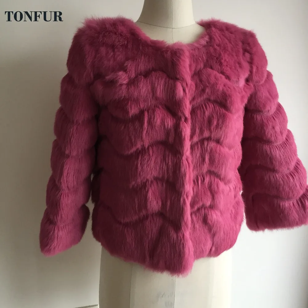Custom design Fashion Trend Real Rabbit Fur Short Coat 100% Natural Fur ...