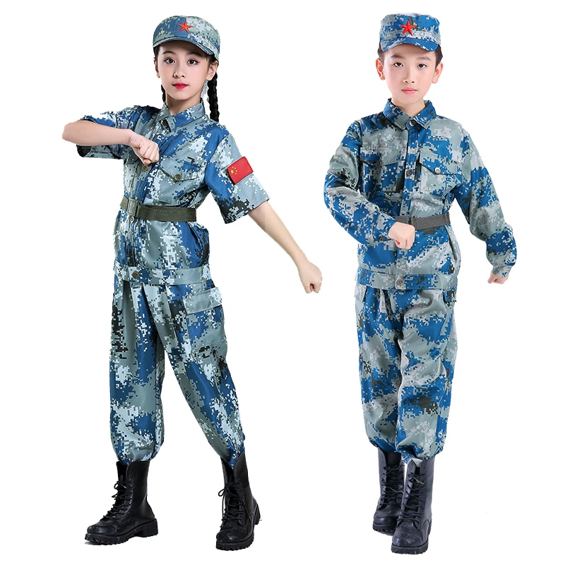 Kids Army Military Uniforms Boy Scout Tactical Costumes Children ...