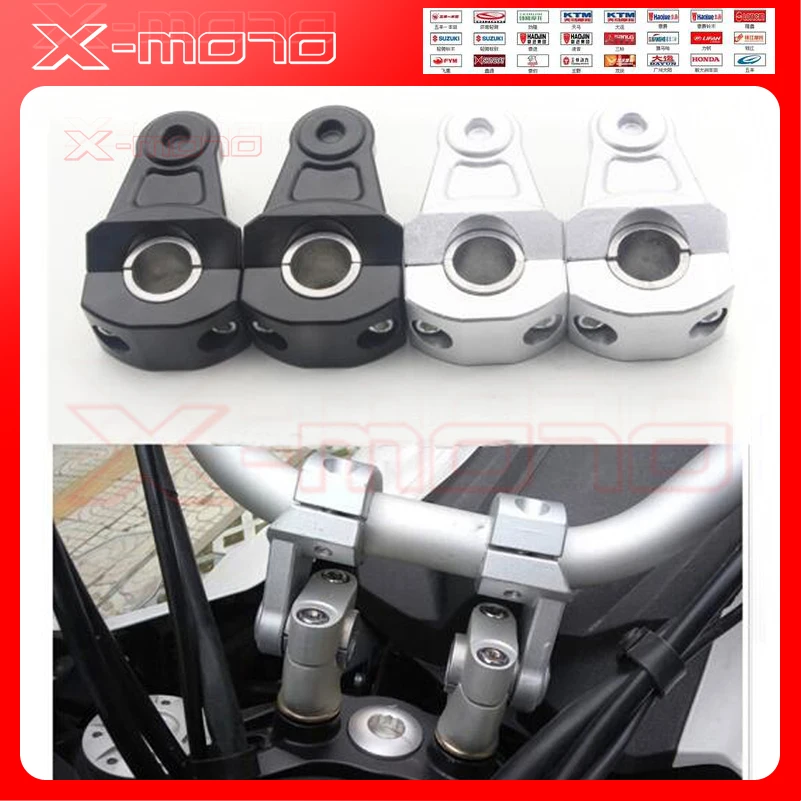 22mm or 28mm Universal CNC Aluminum Motorcycle Handle bar Clamp Handlebar Riser Adjustable For ...