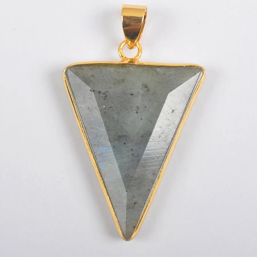 Free Shipping Natural Gray Labradorite Stone Pendant Jewelry K2044 In Pendants From Jewelry