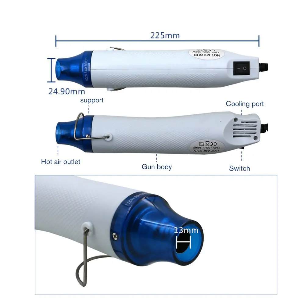 Mini Hot Air Gun Thermostat Heat Gun Hot Air Blower Thermal power tool ...